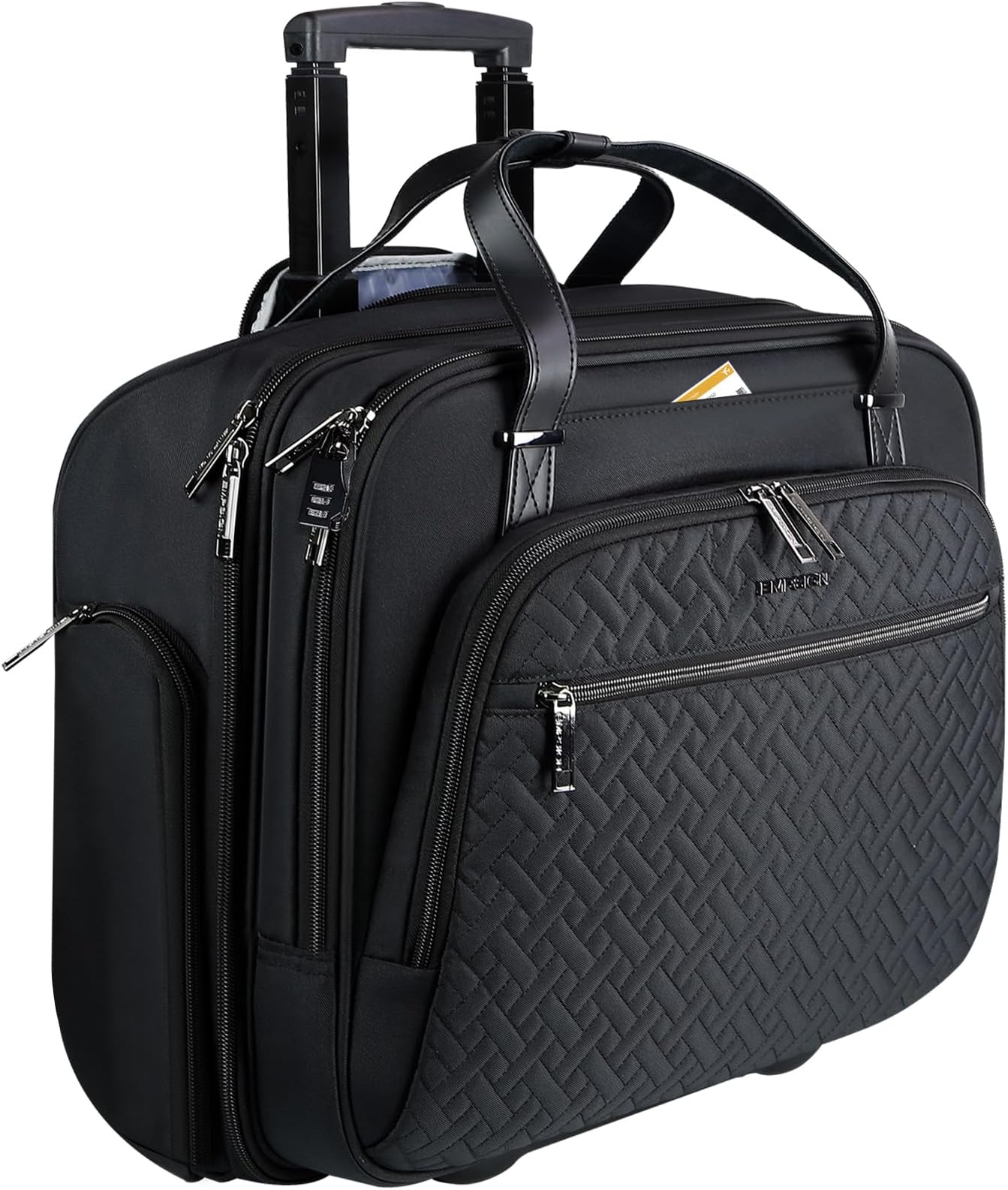 Amazon.com: EMPSIGN Rolling Laptop Bag, 15.6 Inch Roller Briefcase with ...