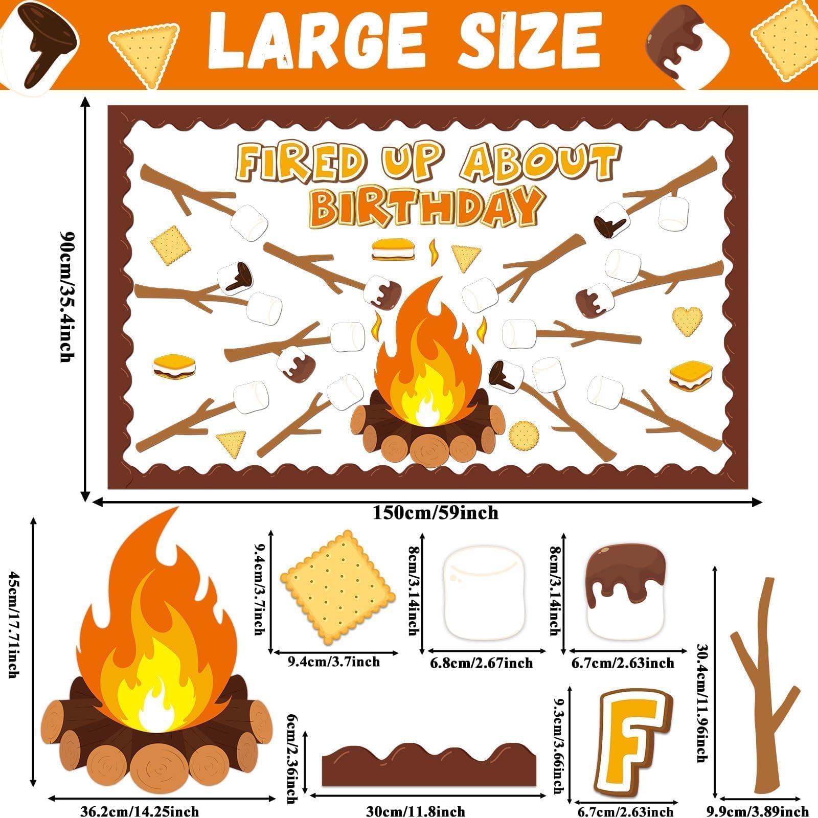 Snapklik.com : 133 Pcs Marshmallow SMore Bulletin Board Camping ...