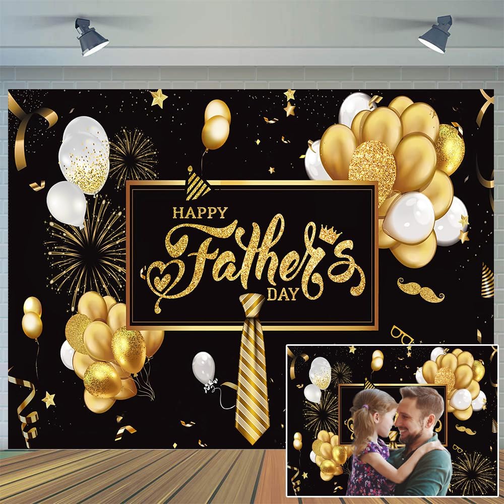 Amazon.com : LeDuo Happy Fathers Day Banner Backdrop, Happy Father's ...