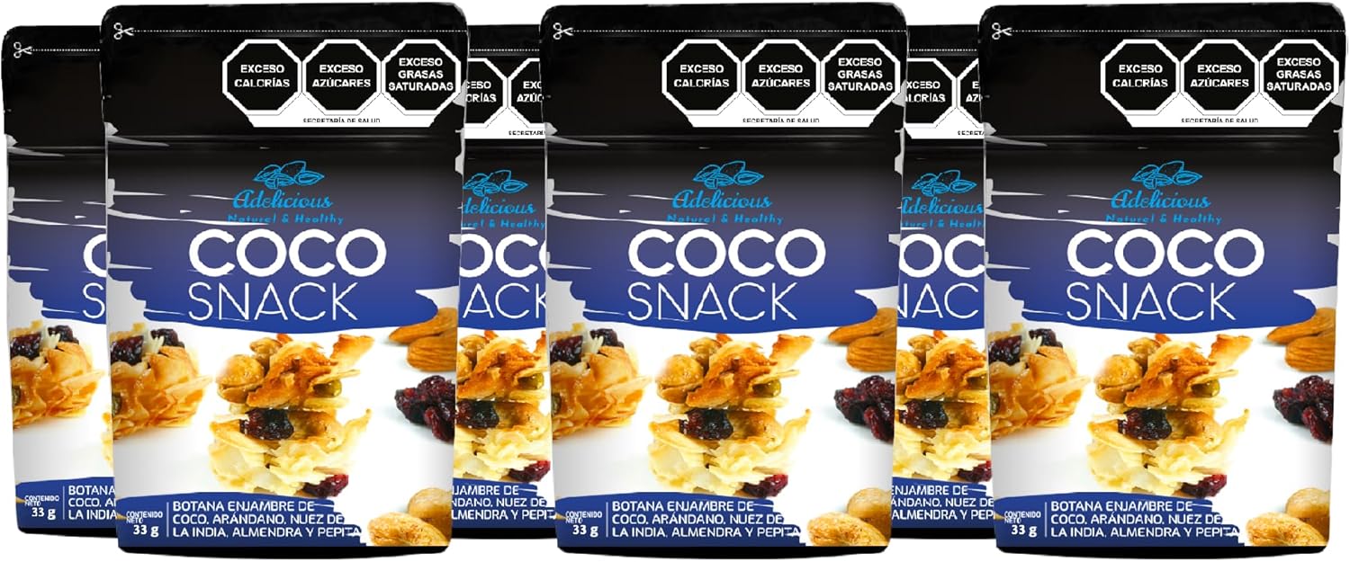 ADELICIOUS Coco Snacks - Botana de Enjambre de Coco, Arándano, Nuez de ...