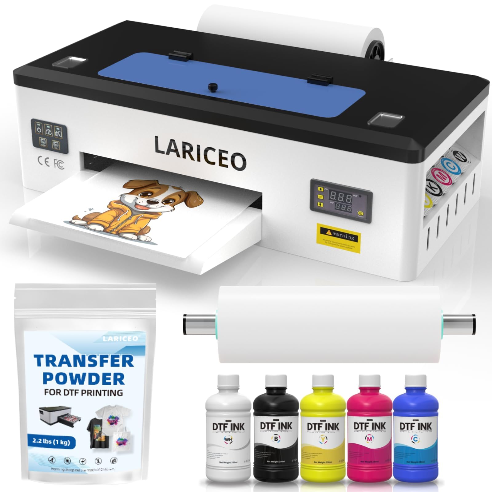 Amazon.com: LARICEO DTF Printer with Roll Feeder, A3 L1800 Transfer ...