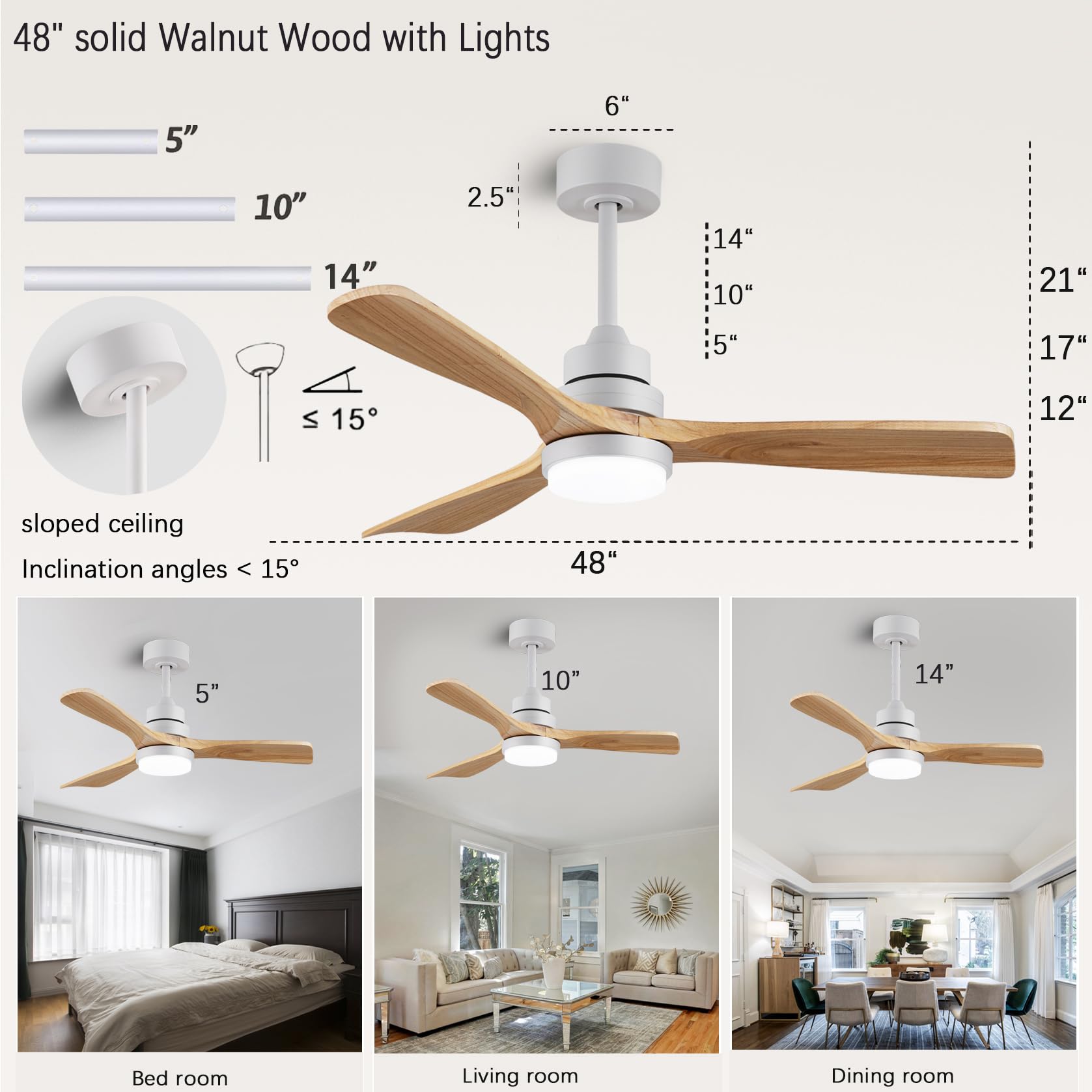 Snapklik.com : 48 Wooden Ceiling Fan