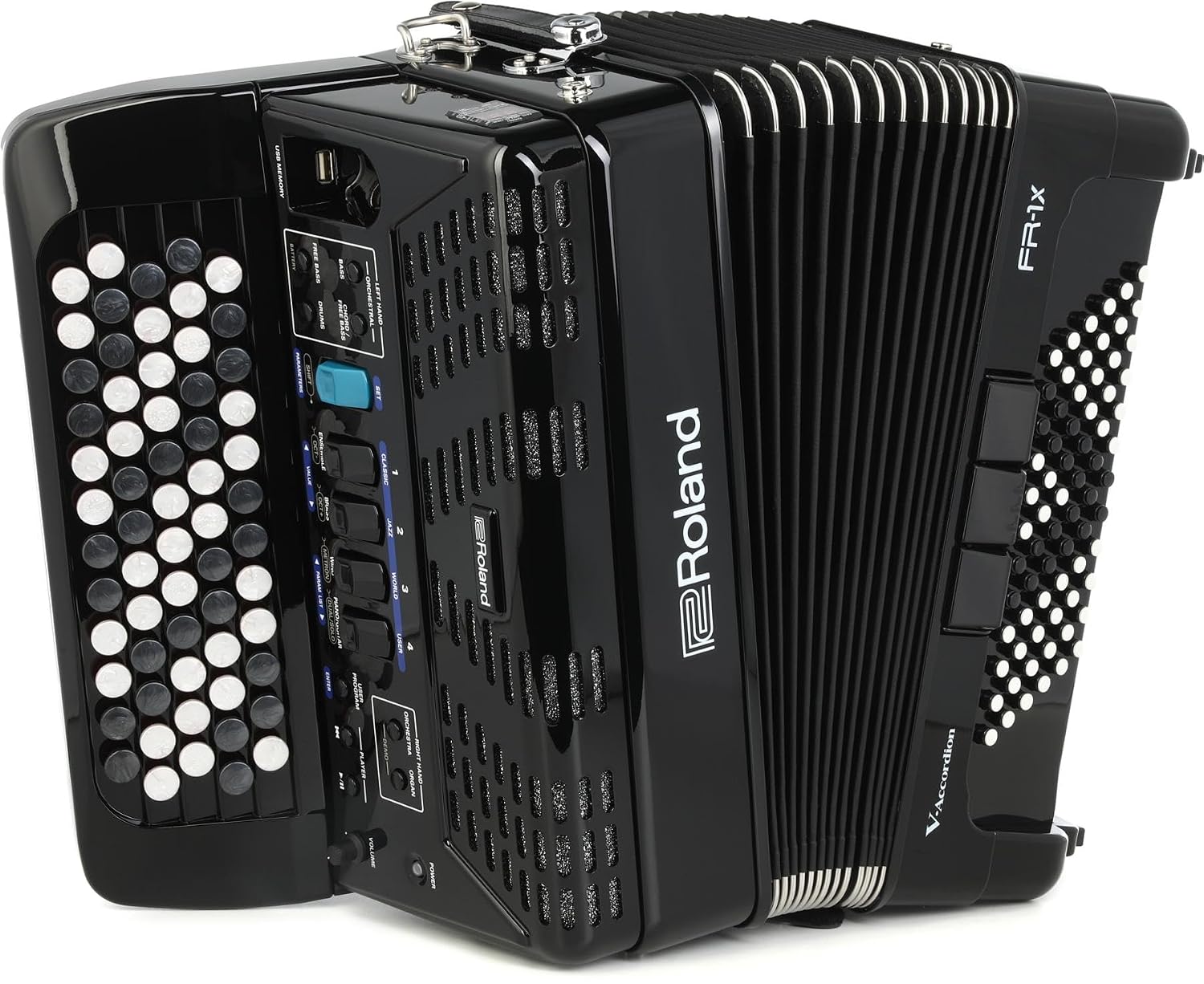 Roland V-Accordion Lite 62 Buttons and Speakers, black (FR-1XB-BK ...