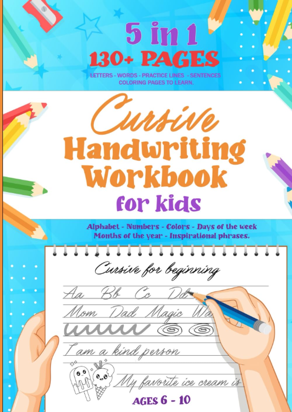 Cursive Calligraphy Notebook for Kids. The Cursive Writing Workbook for ...