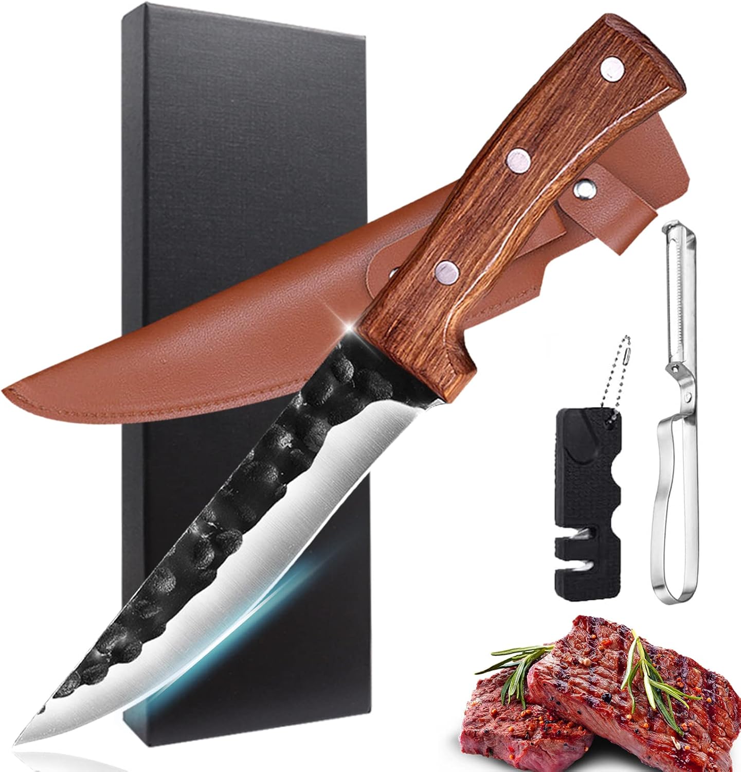 Amazon.com: WXCOO Forged Boning Knife Fish Fillet Skinning Knife with ...