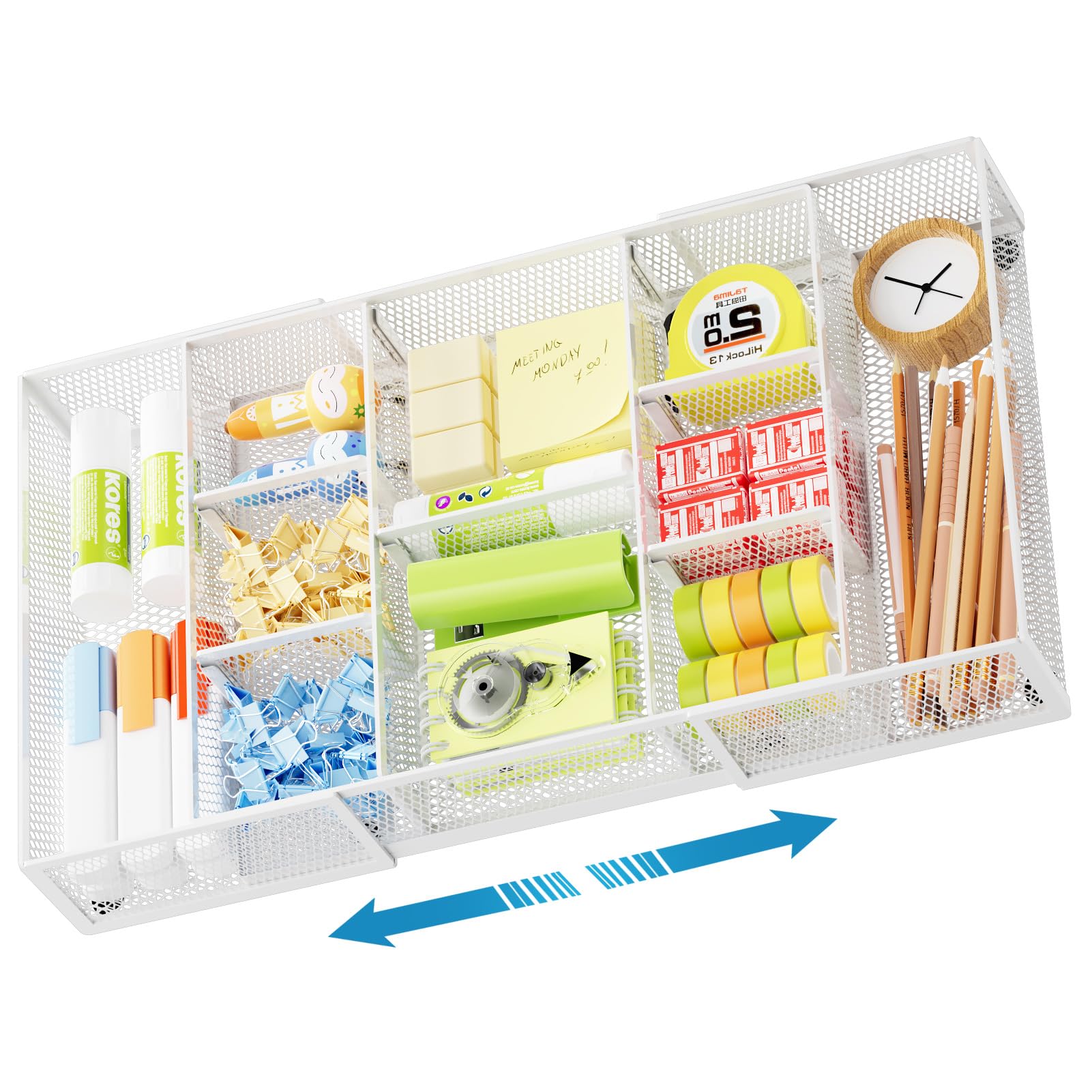 Amazon.com: Marbrasse Expandable Desk Drawer Organizer, Mesh Drawer ...