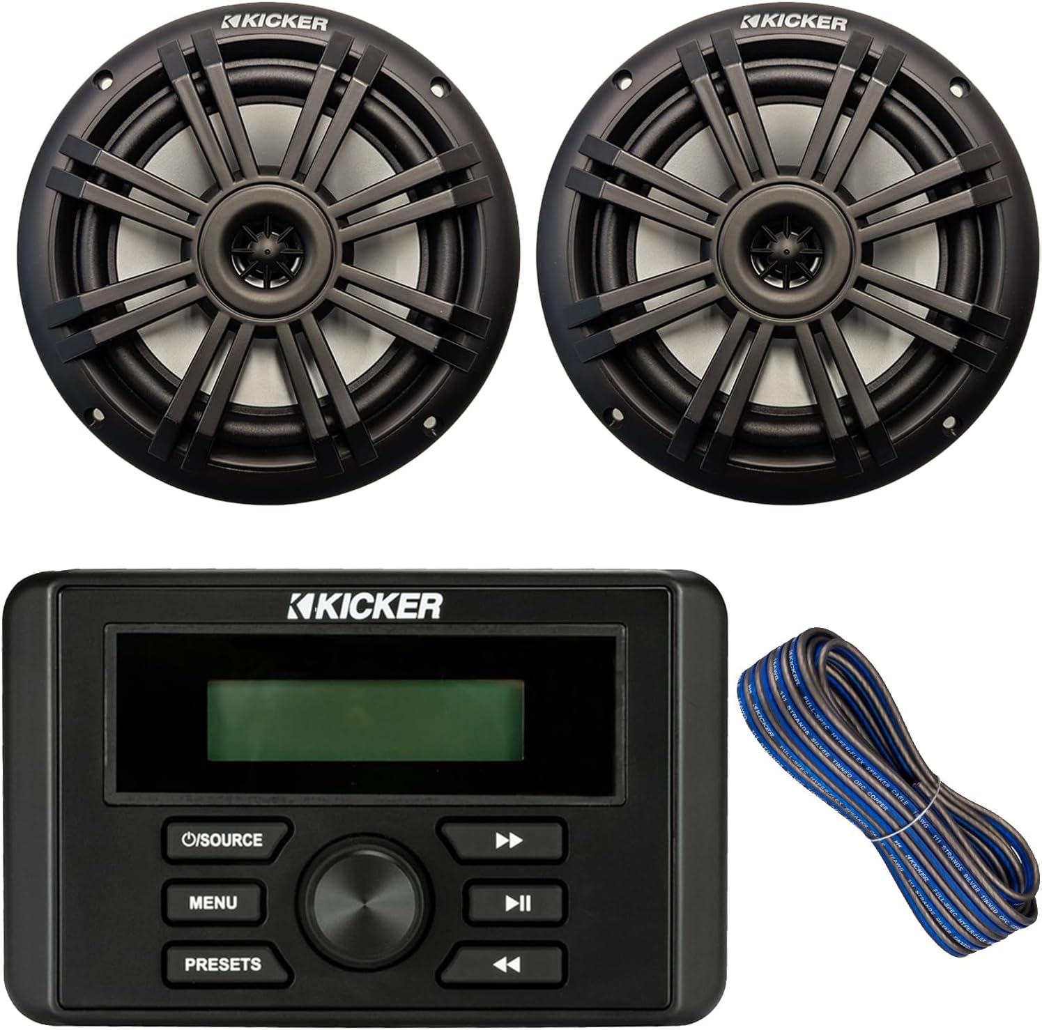 Amazon.com: Kicker Weather-Resistant Marine Bluetooth USB AM/FM Stereo ...