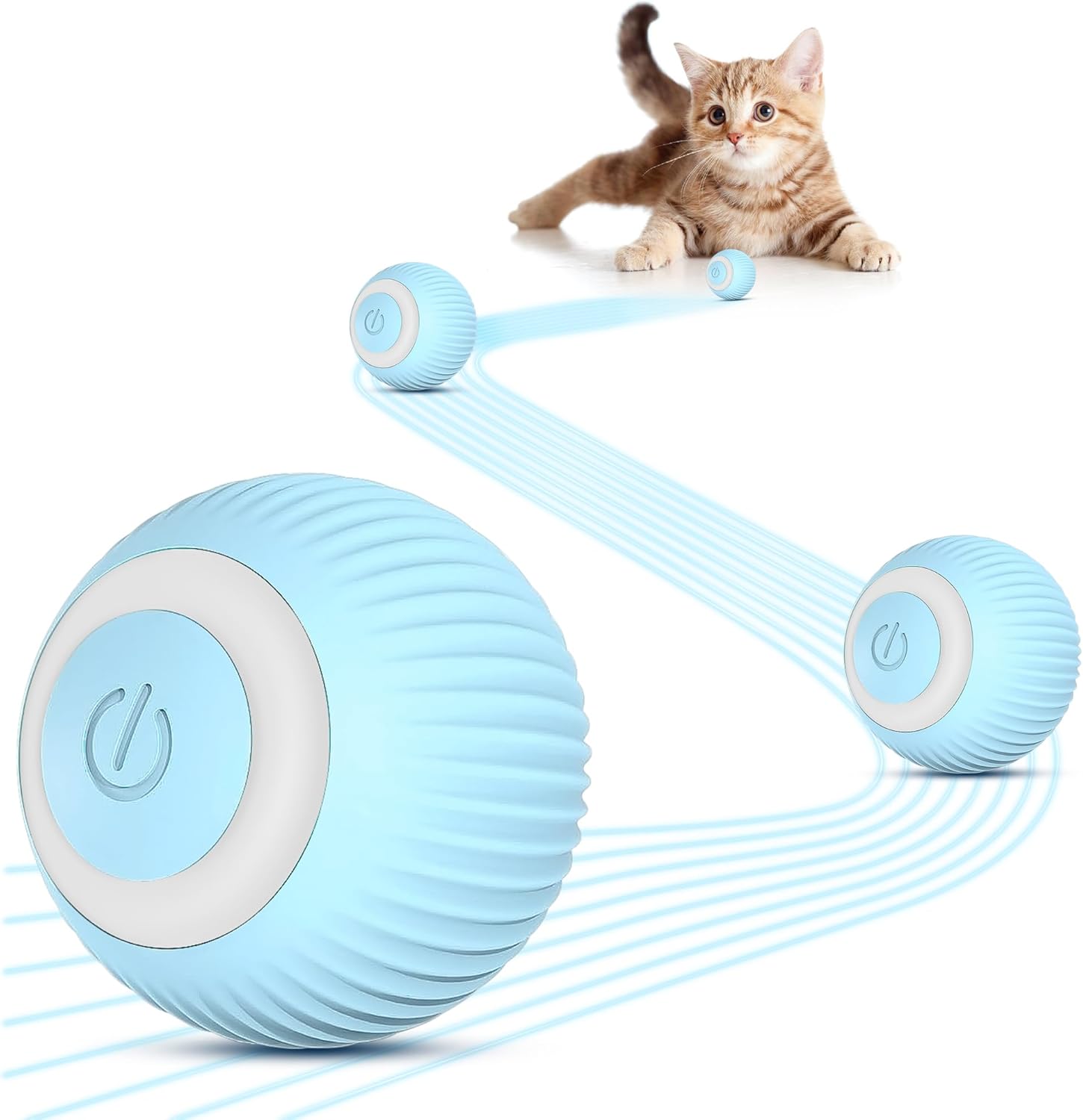 Gofady Cat Ball Electric Rechargeable with Powerball Cat - Interactive ...