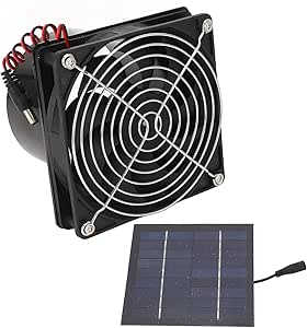 Solar Exhaust Fan Kit Panel Chicken Shack Pets Ventilation Cooling 50W ...