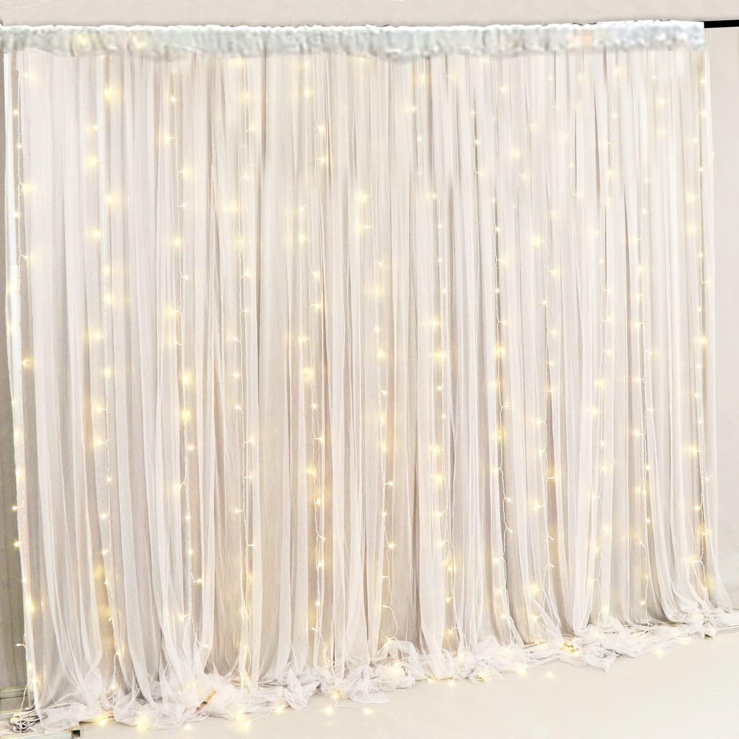 Party Propz White Net Curtain for Decoration - 3 Pcs Haldi Ceremony ...