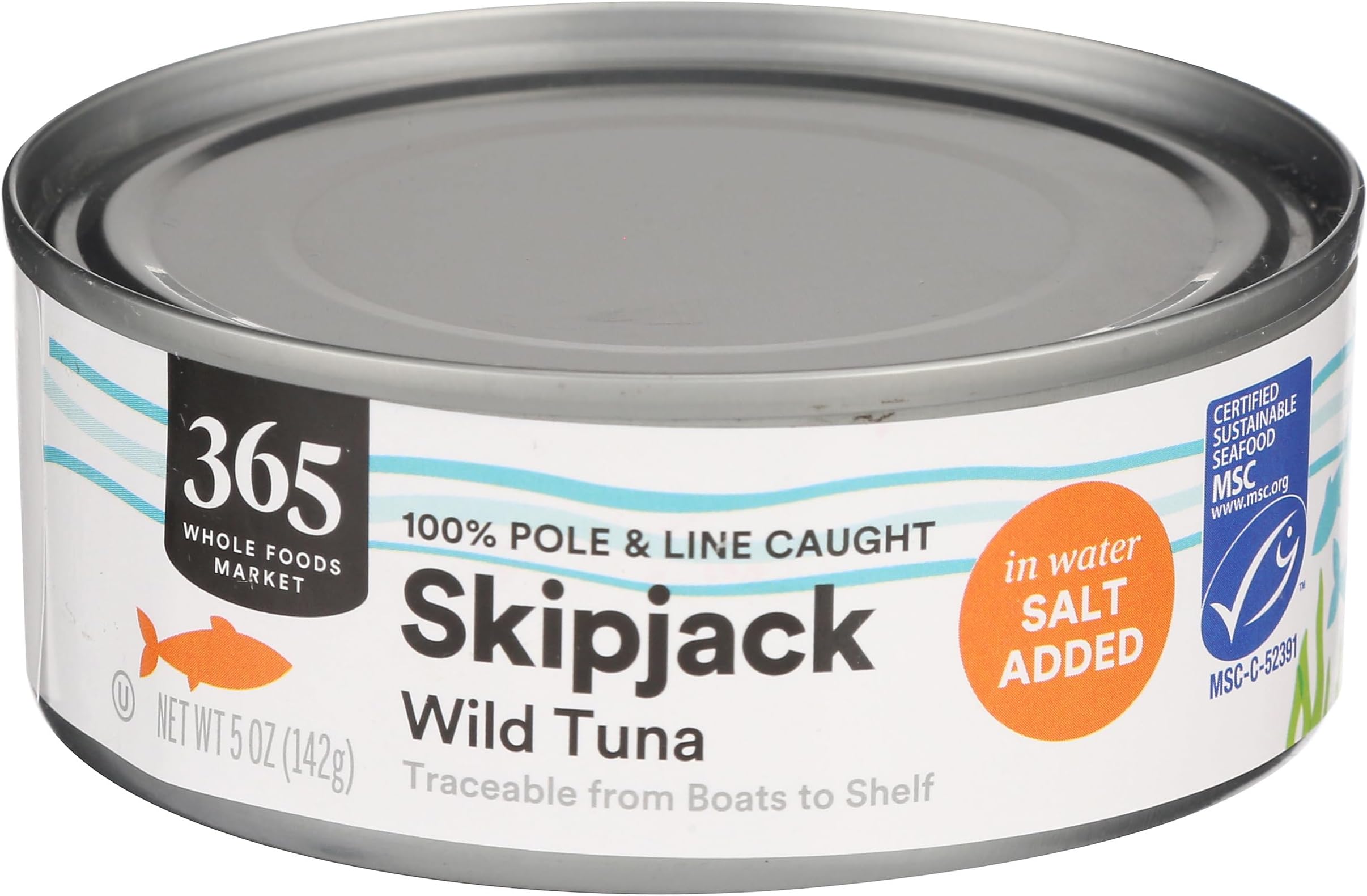 Amazon.com : 365 by Whole Foods Market, Salted Skipjack Tuna in Water ...
