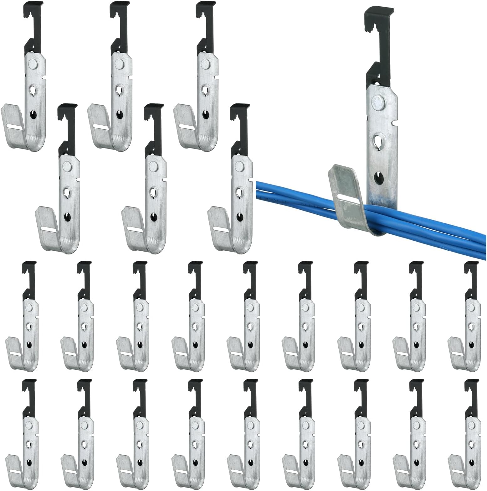 Amazon.com: Zonon 25 Pcs Metal J Hooks Cable Support J Hook Hangers ...