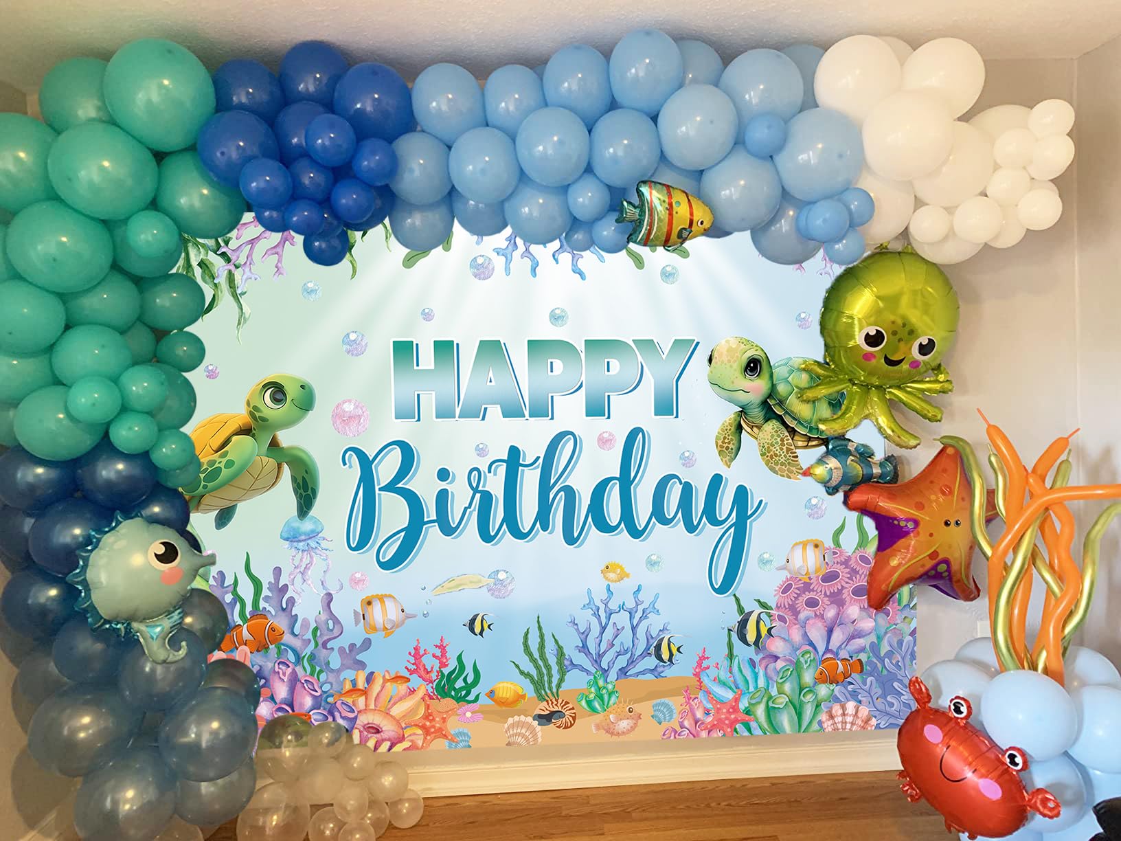 Snapklik.com : Under The Sea Birthday Backdrop 6x4FT Coral Reef Fish ...