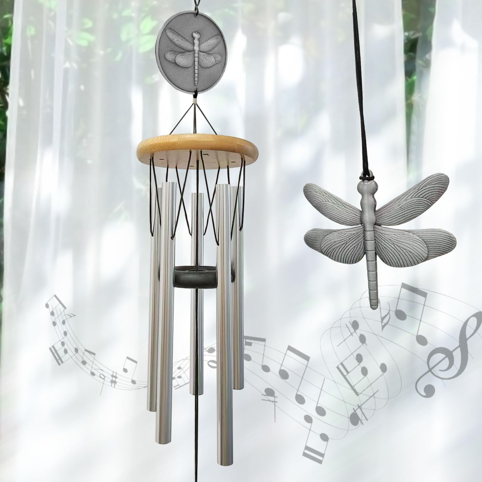 Amazon.com: Atyhao Dragonfly Wind Chimes Garden Gifts, Window Hanging ...