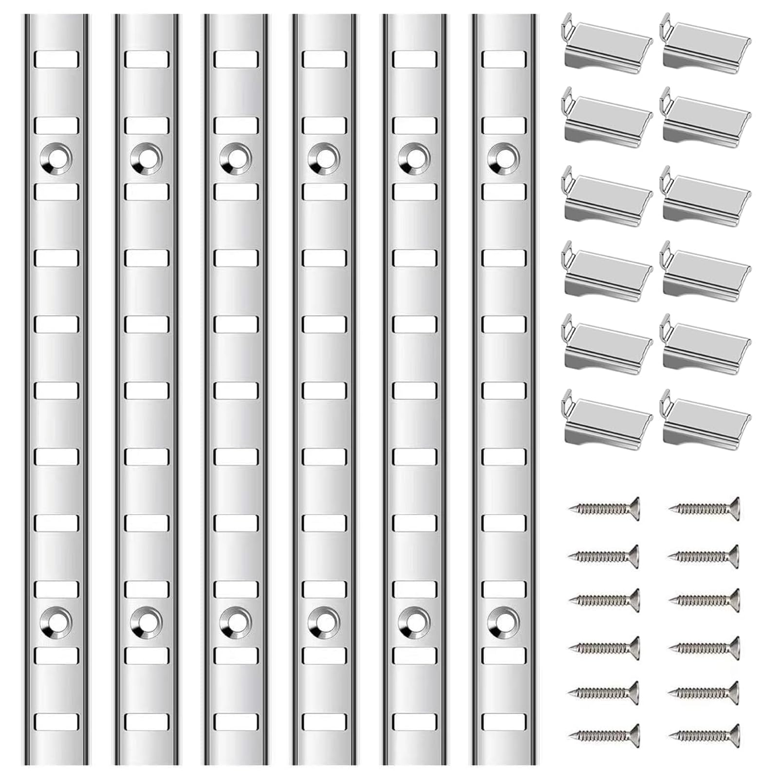 Amazon.com: 6 Pcs 36 Inch Shelf Pilaster Adjustable Shelf Brackets ...