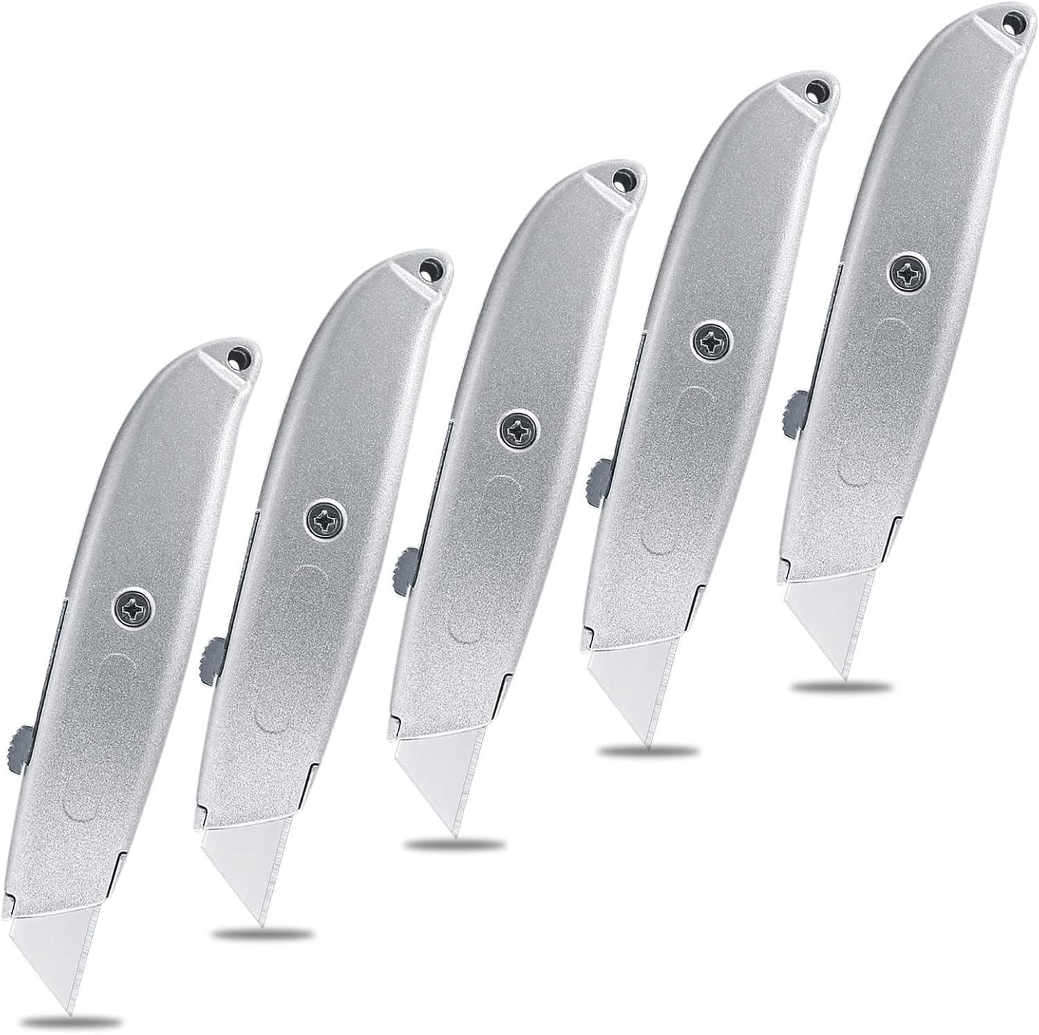 5 Pack Box Cutters Retractable Heavy Duty,3 Gears Adjustable Classic ...