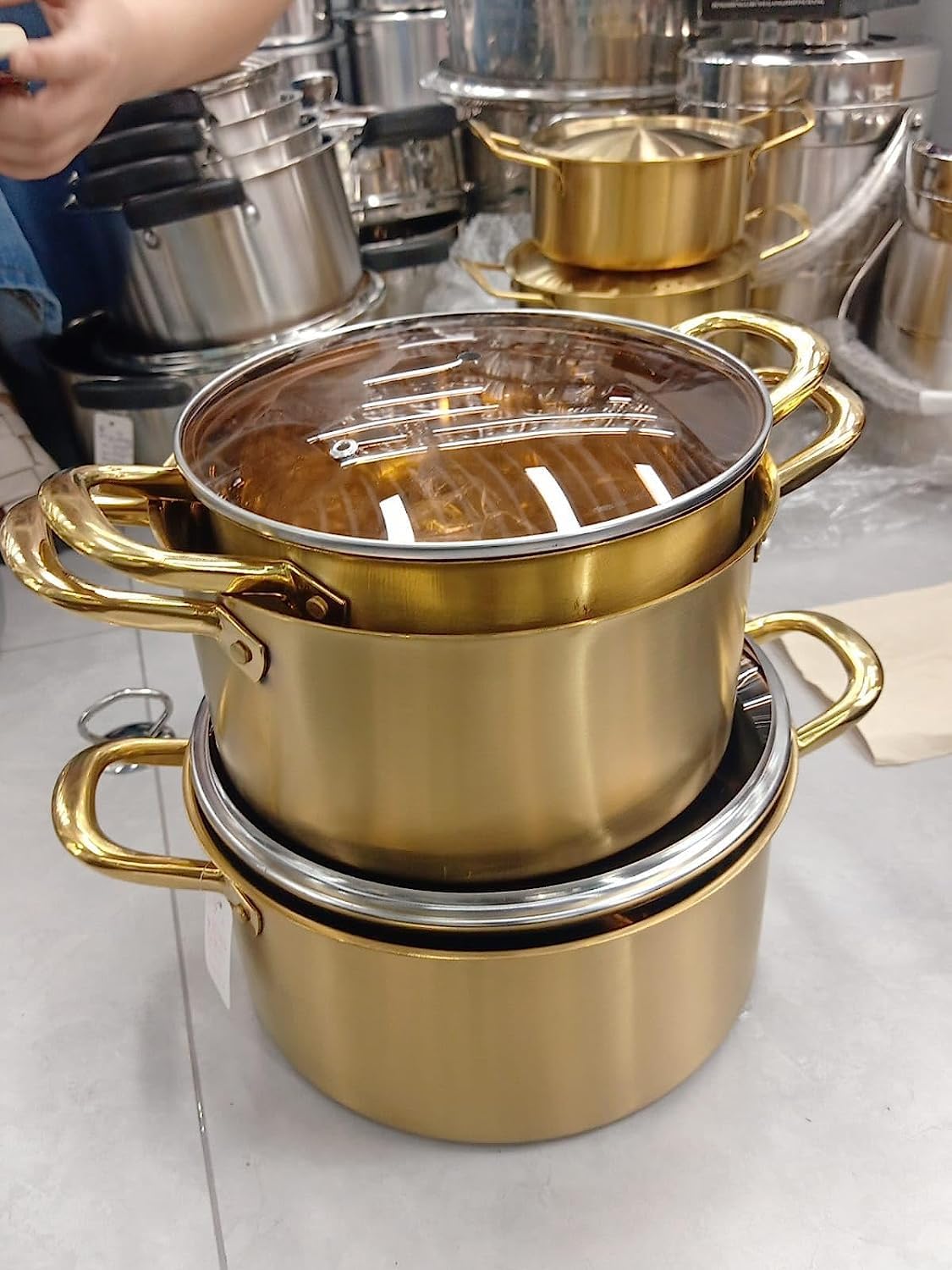 Buy Arkit (3 pcs Combo Set) Brass Boiling Pot with Lid/Hot Pot Pan ...