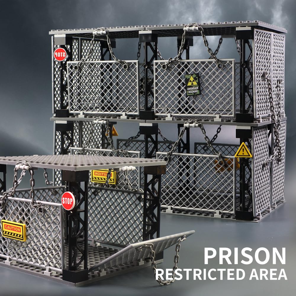 Snapklik.com : Closed Cage Building Blocks Set - Military Prison Battle ...