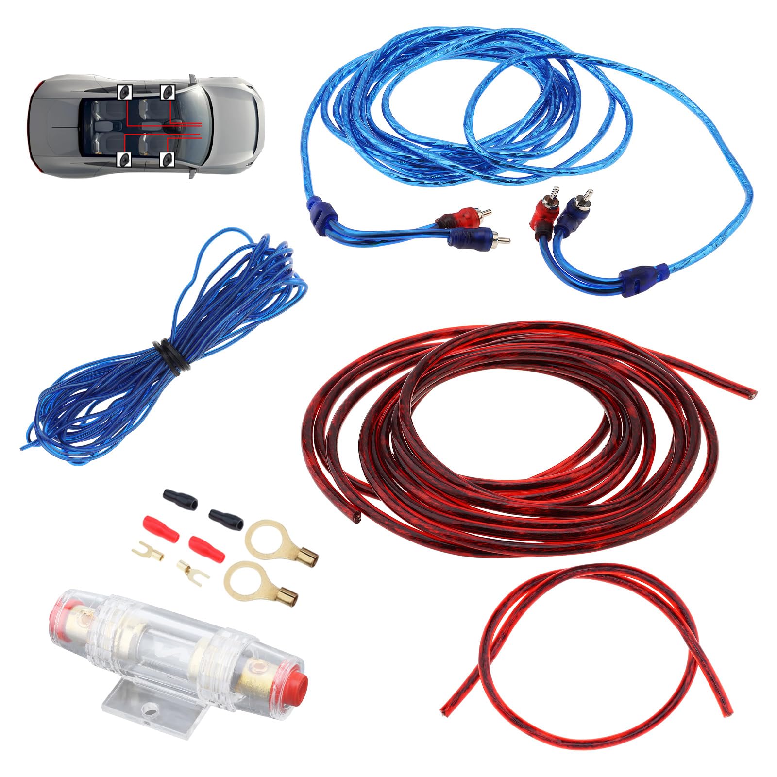 Amazon.com: DriSentri Car Power Amplifier Installation Wiring Kit, 1 ...