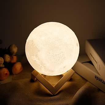 Moon lamp - Lampwin 5.9 Inch USB Rechargeable Dimmable LED 3D Full Moon ...