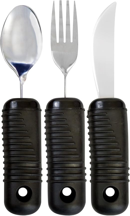 Amazon.com: Essential Medical Supply Adaptive Utensil Set with Built Up ...