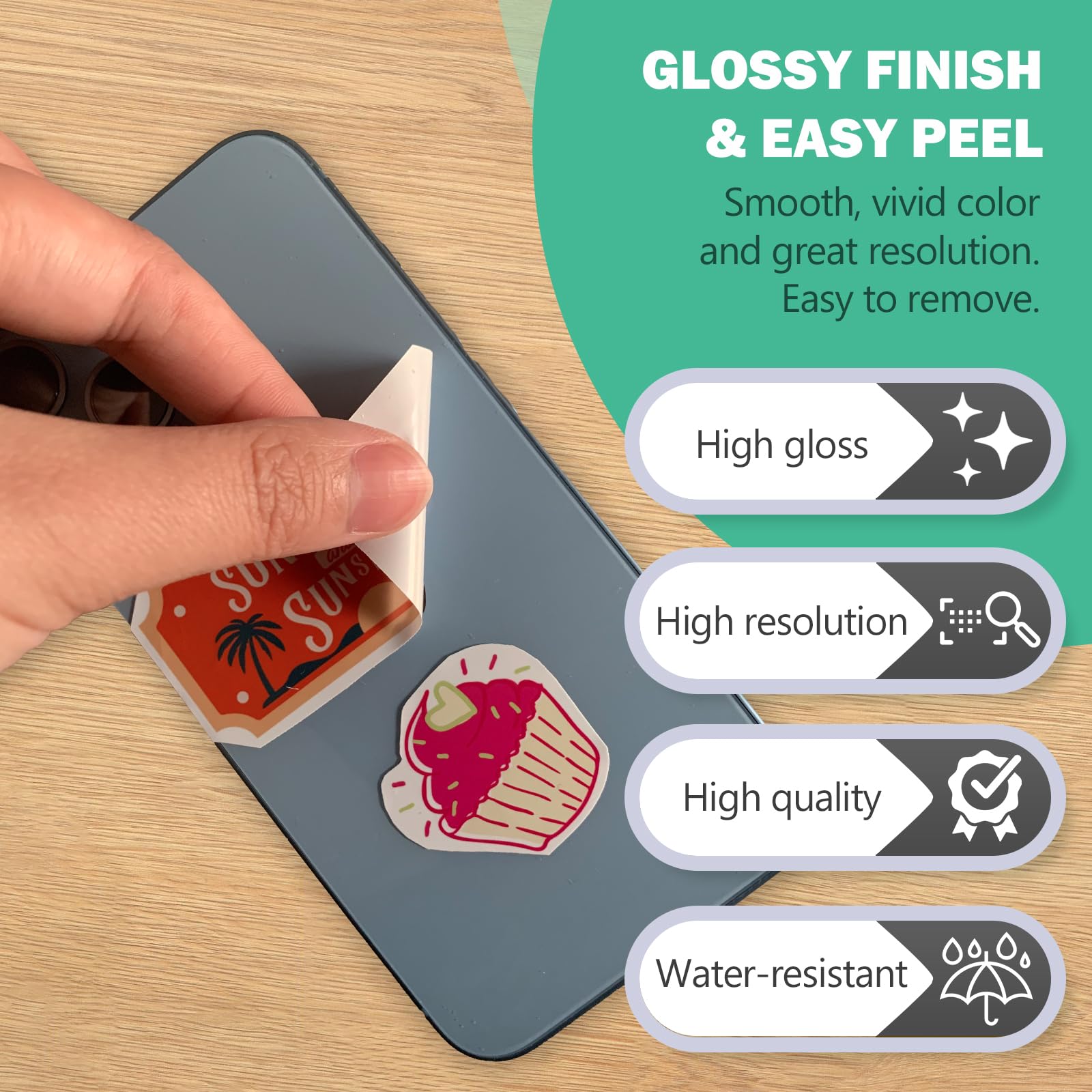 Koala 360 Sheets Glossy Sticker Paper 8.5x11 Inkjet Printer 360 Sheets ...