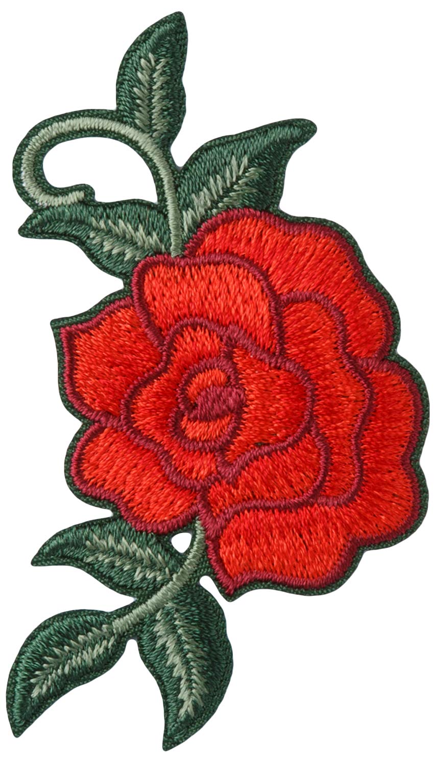 Amazon.com: Simplicity Red Rose Applique Clothing Iron On Patch, 1.75 ...