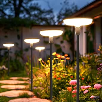 LETMY 8 Pack Solar Pathway Lights + 6 Pack Swaying Solar Garden Lights ...