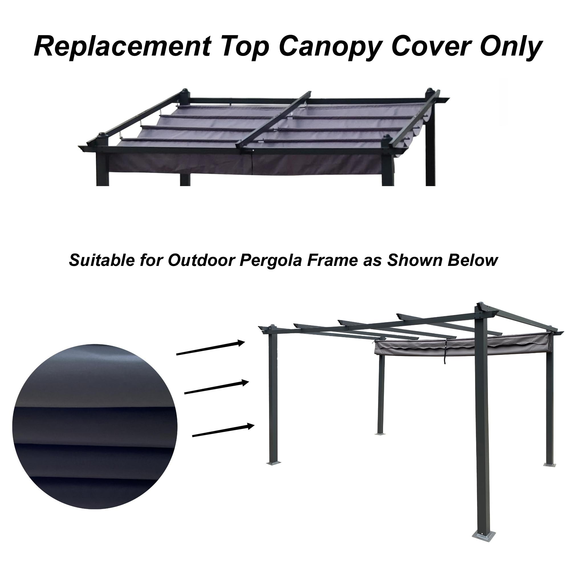 Snapklik.com : 10x10 FT Retractable Pergola Replacement Canopy ...