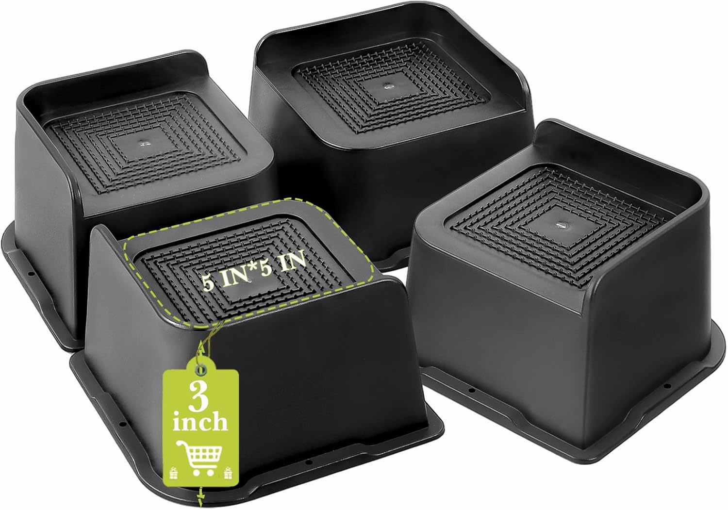 Amazon.com: Yookwutar Bed Risers 2 inch, 3 inch, 4 inch, 6 inch, 8 inch ...