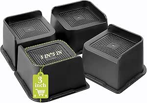 Amazon.com: Yookwutar Bed Risers 2 inch, 3 inch, 4 inch, 6 inch, 8 inch ...