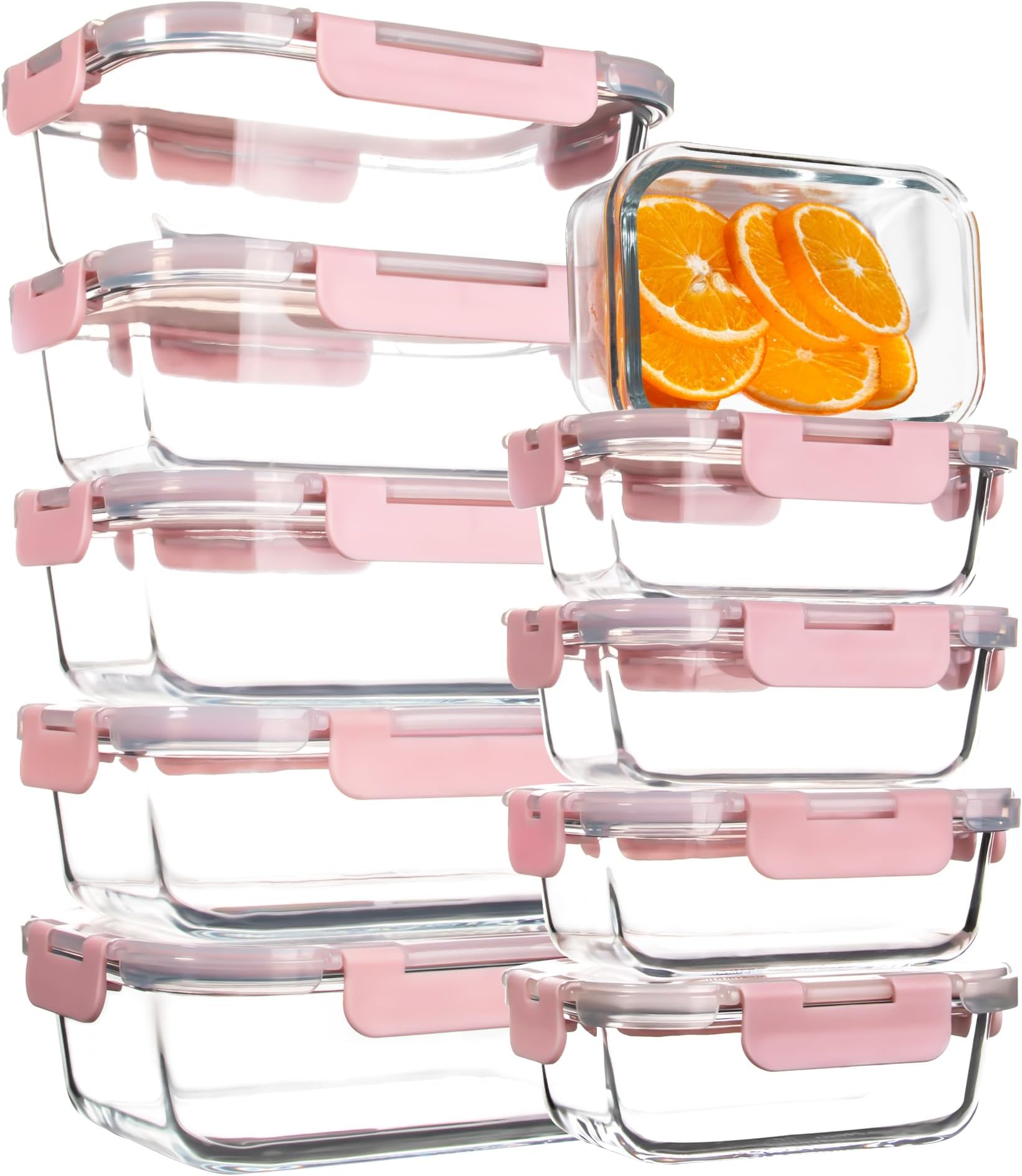 Amazon.com: dokaworld Glass Canisters Set - Kitchen Leakproof Seal Food ...