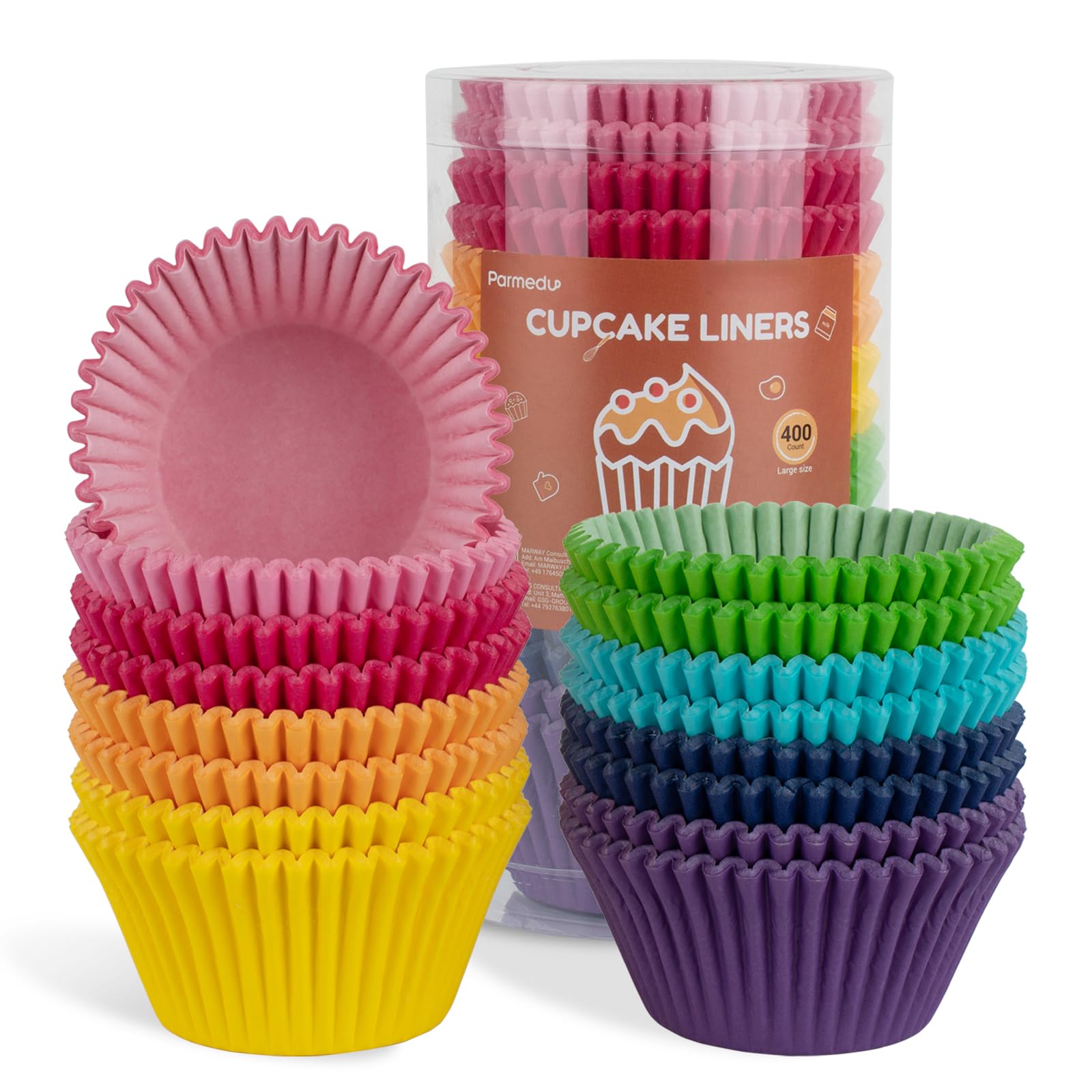Amazon.com: Parmedu 400pcs Paper Cupcake Liners: Jumbo Size 2.28 Inches ...