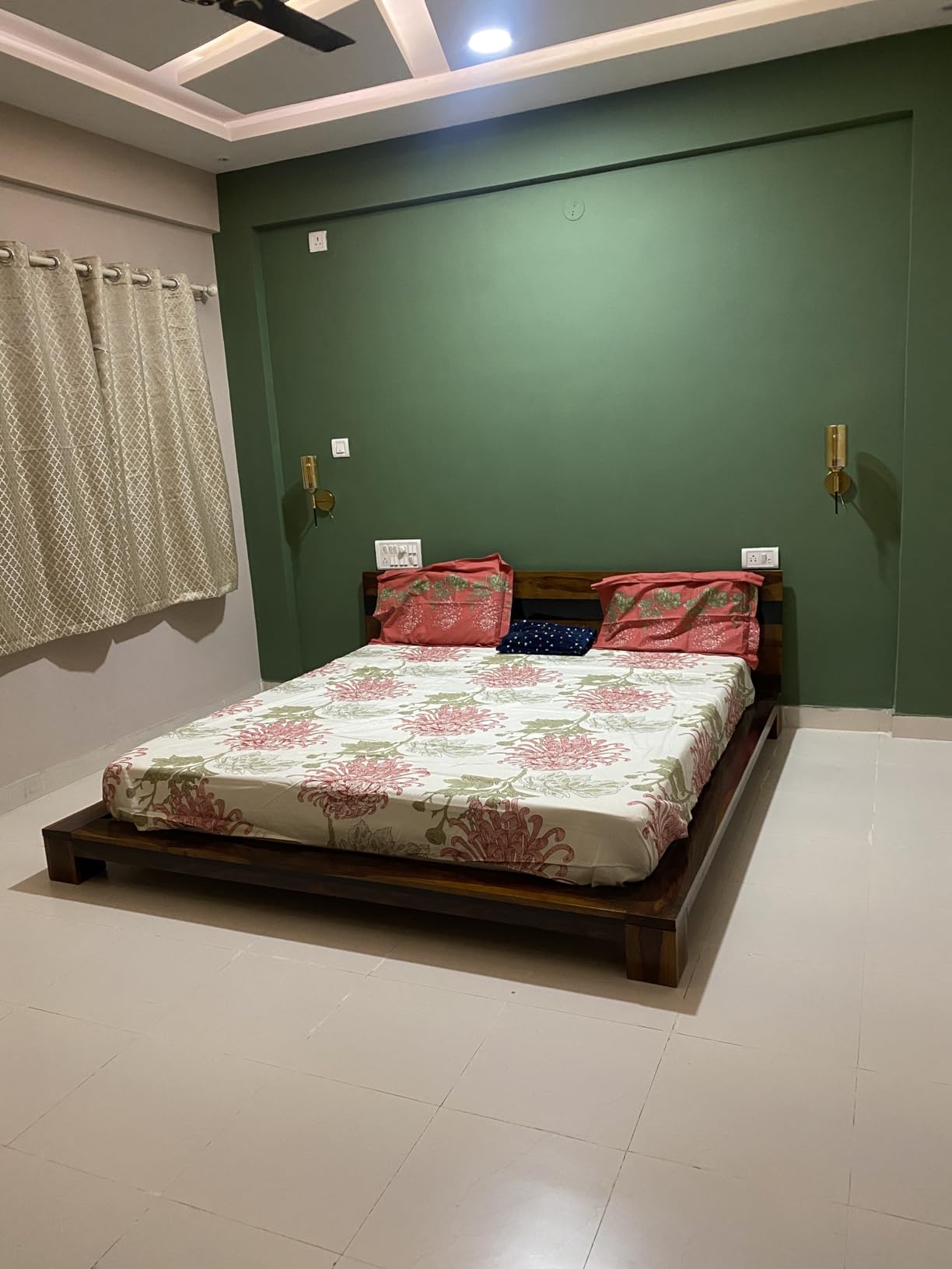 REKHA ART AND CRAFT Wooden King Size Cot Without Storage - Solid Wood ...