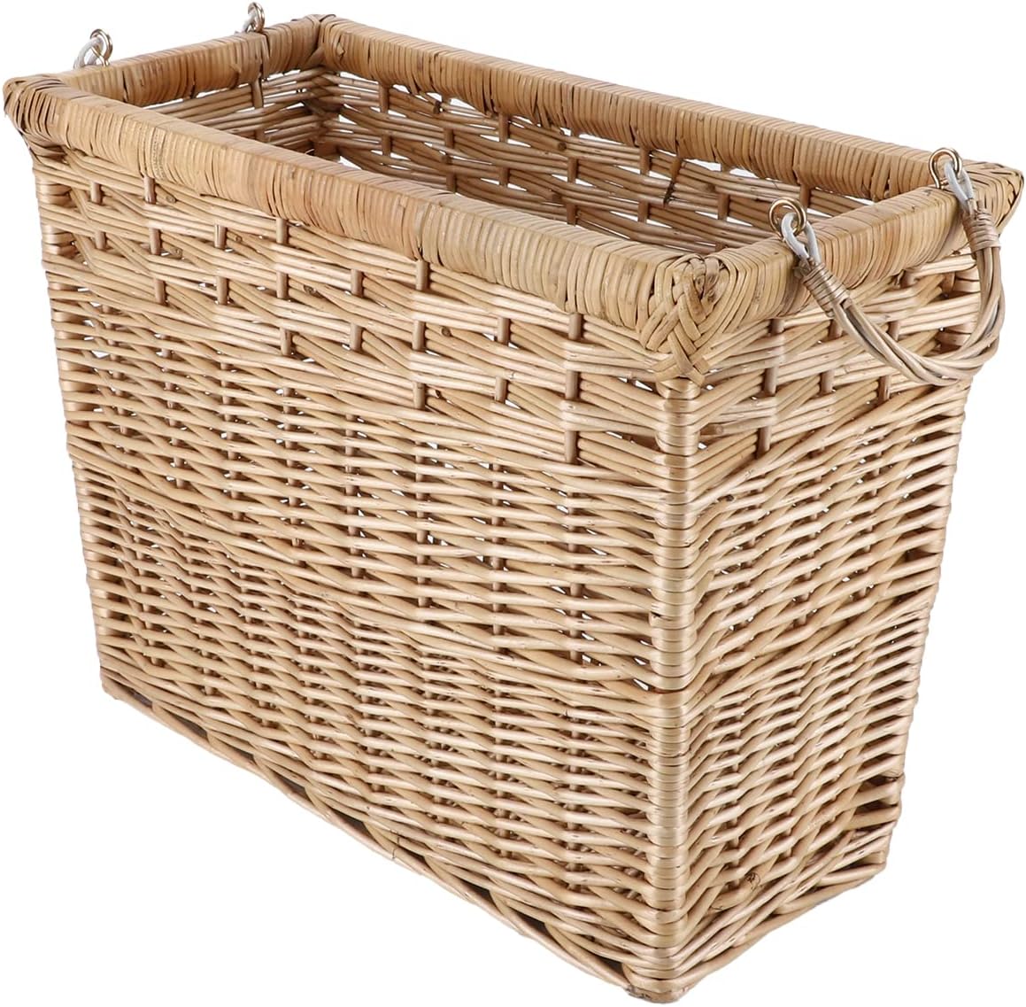 YAHUAN Natural Wicker Storage Basket with Built-in Handles Stair Basket ...