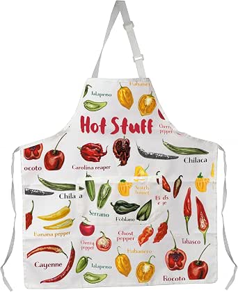 Amazon.com: JXGZSO Hot Stuff Chili Pepper Apron Cooking Chef Apron with ...