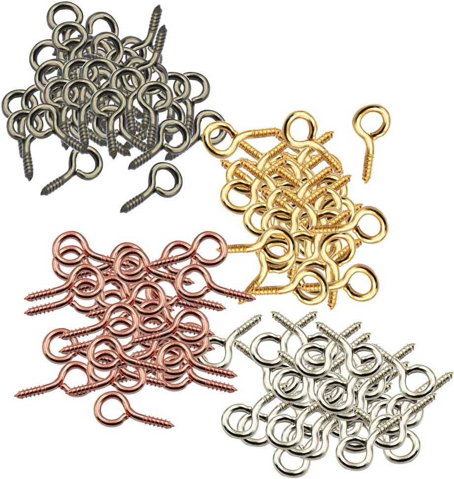 Amazon.com: Jili Online 200pcs Small Screw Eyes Pins Eyepins Hanging ...