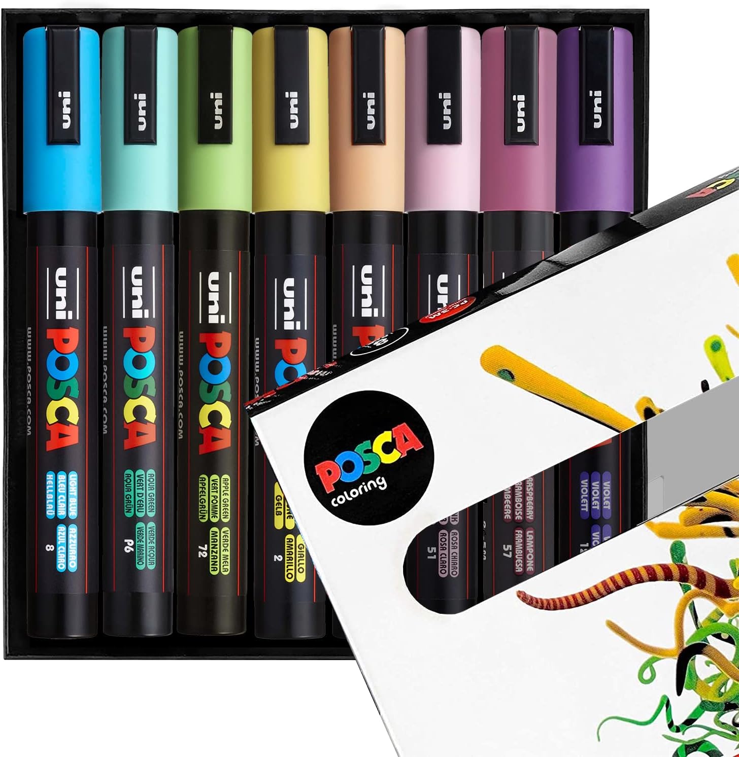 Posca - PC-5M - Paint Marker Art Pens - 1.8-2.5mm - Spring Tones Set of ...