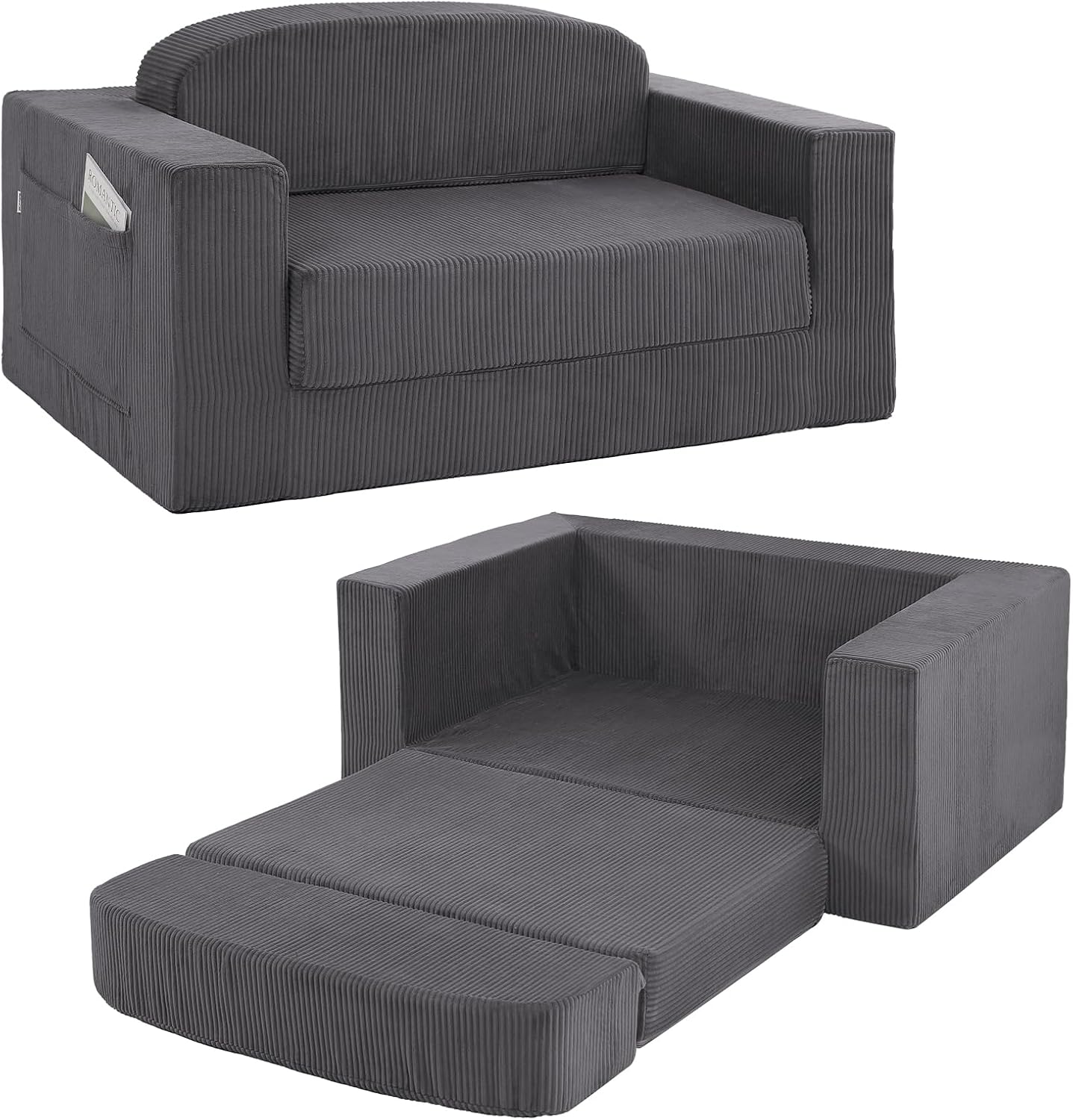 MeMoreCool Convertible Loveseat Sofa Bed, Small-Space Corduroy Floor ...