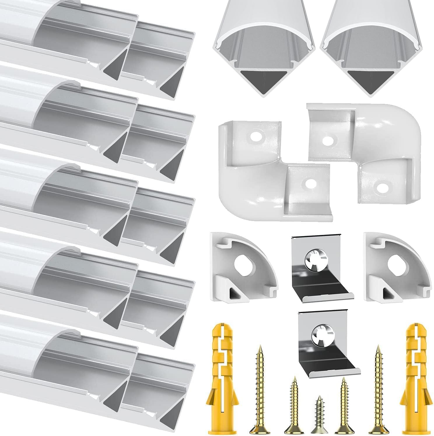 Chesbung LED Aluminium Channel, V-shaped Aluminium Profile 10x1M for ...