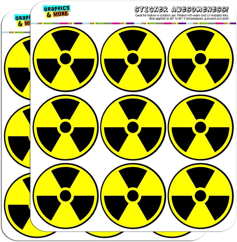 Amazon.com: Radioactive Radiation Symbol Nuclear Hard Hat Sticker, 1 ...