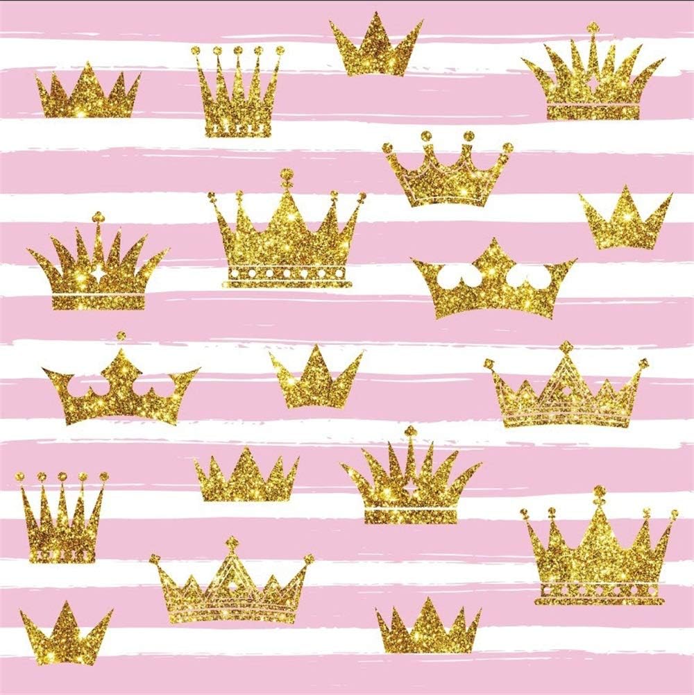 AOFOTO 8x8ft Pink And White Striped Backdrop For Party Gold Crown aofoto-8x8ft-pink-and-white-striped-backdrop-for-party-gold-crown