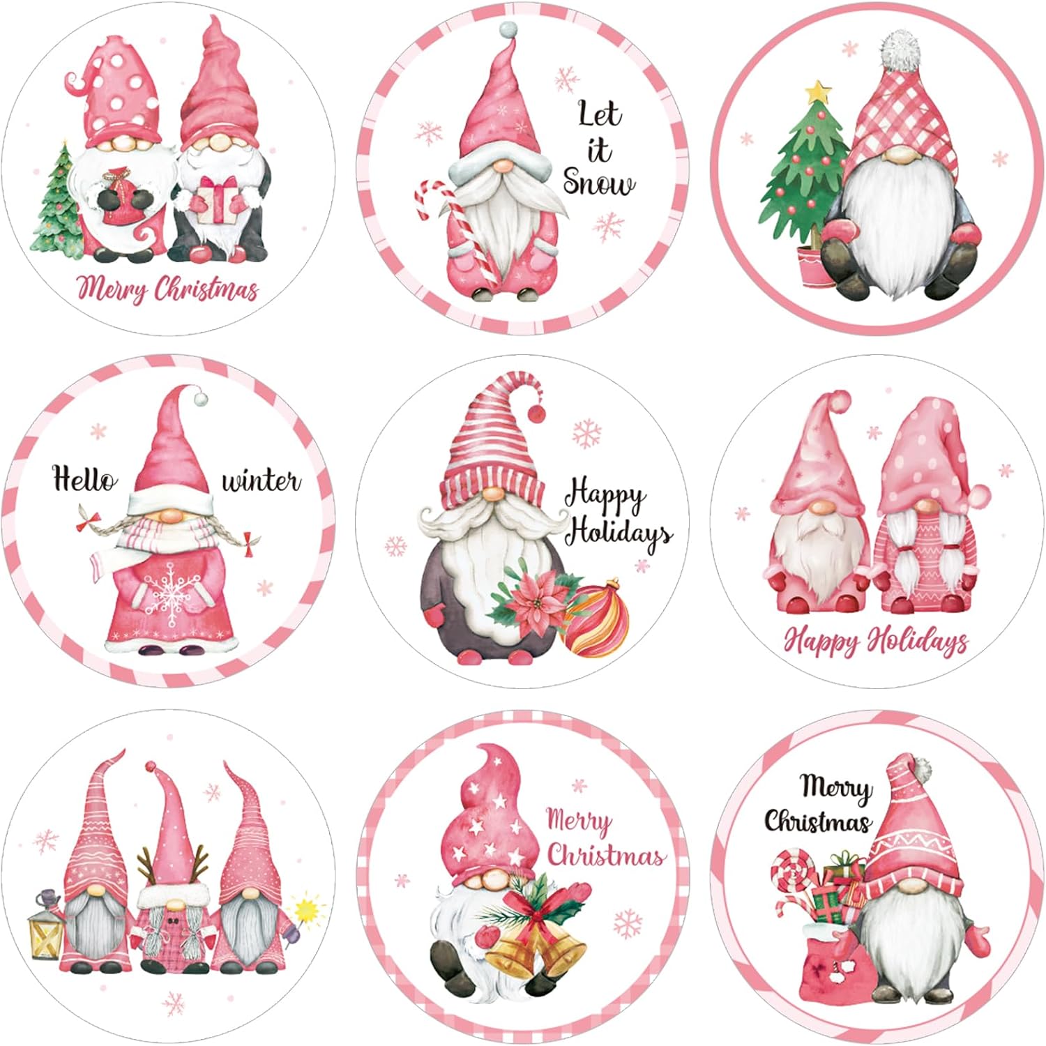 Amazon.com: Epakh 540 Pcs Gnome Xmas Envelope Stickers, Merry Christmas ...
