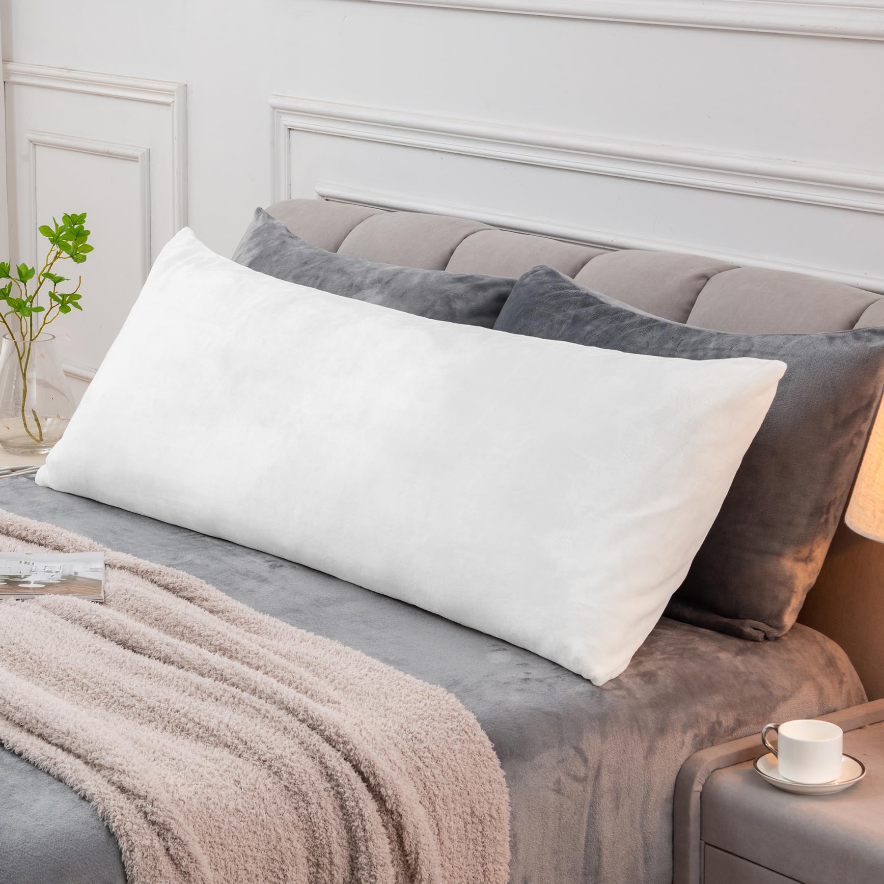 Amazon.com: BEDELITE Body Pillow Cover with Zipper Closure, Super Soft ...