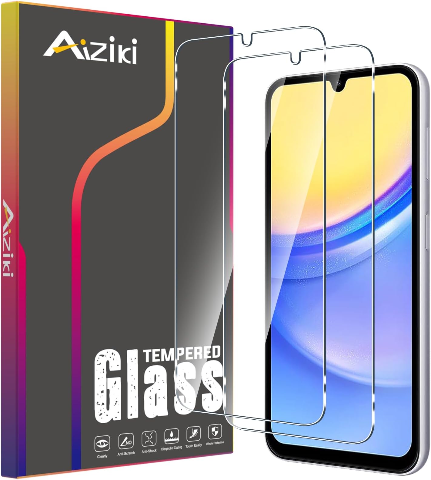 Aiziki Glass Screen Protector For Samsung Galaxy A15 Tempered Glass ...