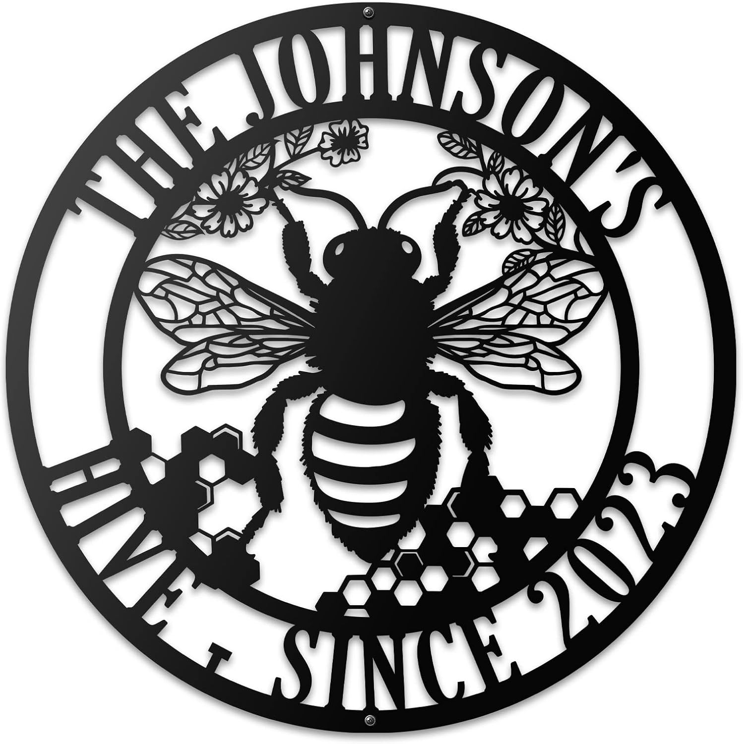 Amazon.com : N NAMESISS All Over Printed, Personalized Bee Garden Metal ...