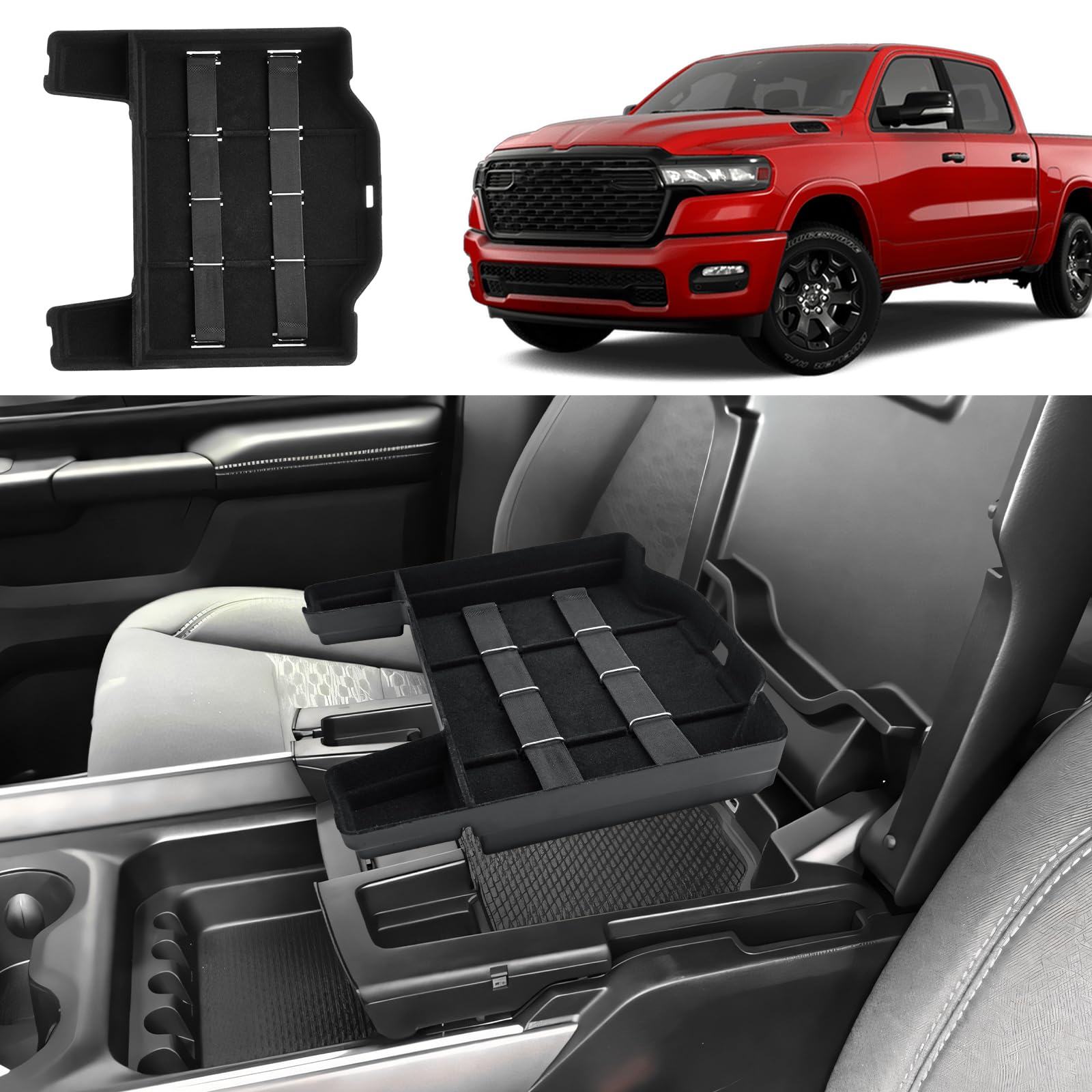 Snapklik.com : ECOZEN 2026 Ram 1500 Center Console Organizer - For 2019 ...