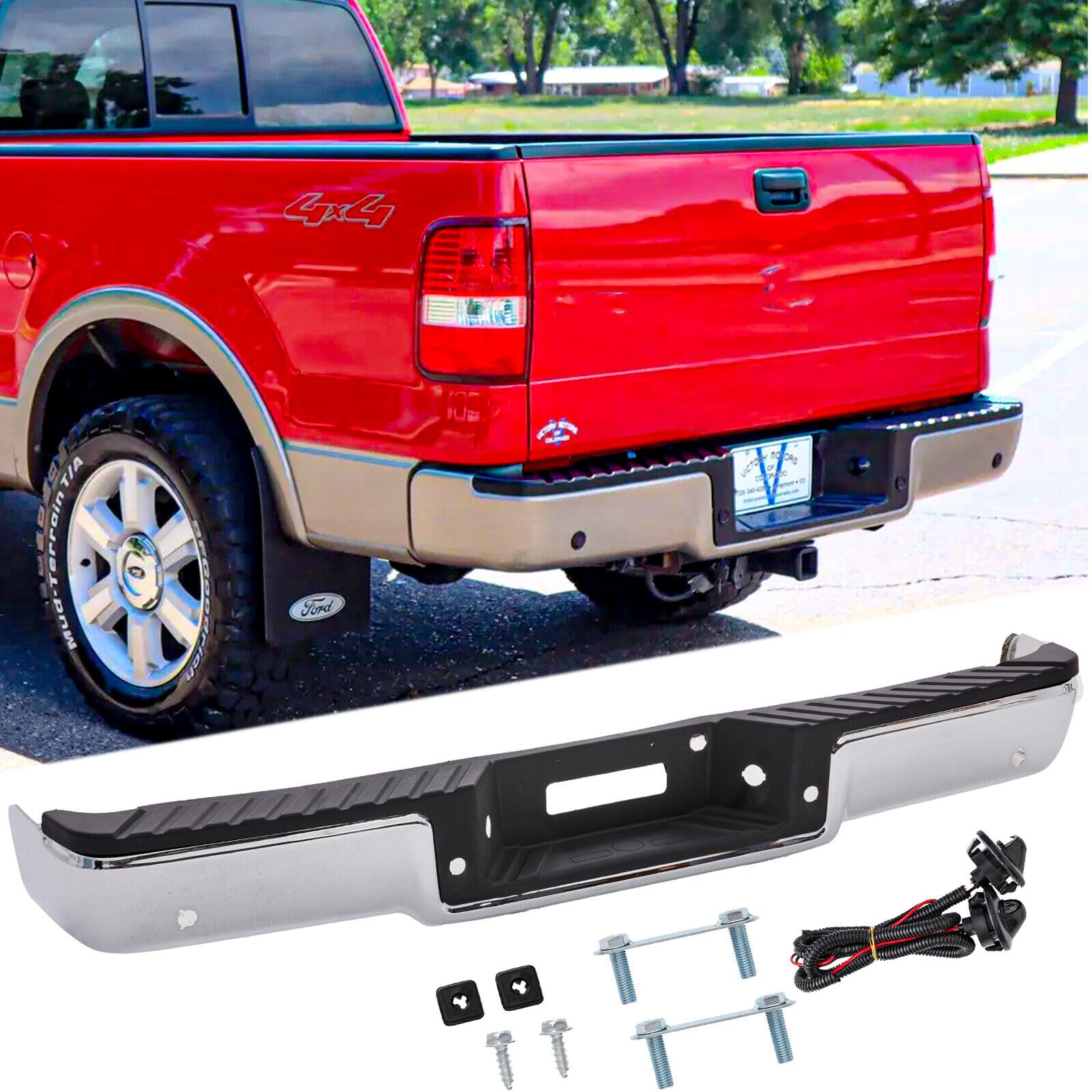 Amazon.com: Compatible with 2006-2008 Ford F150 Rear Bumper Step Bumper ...