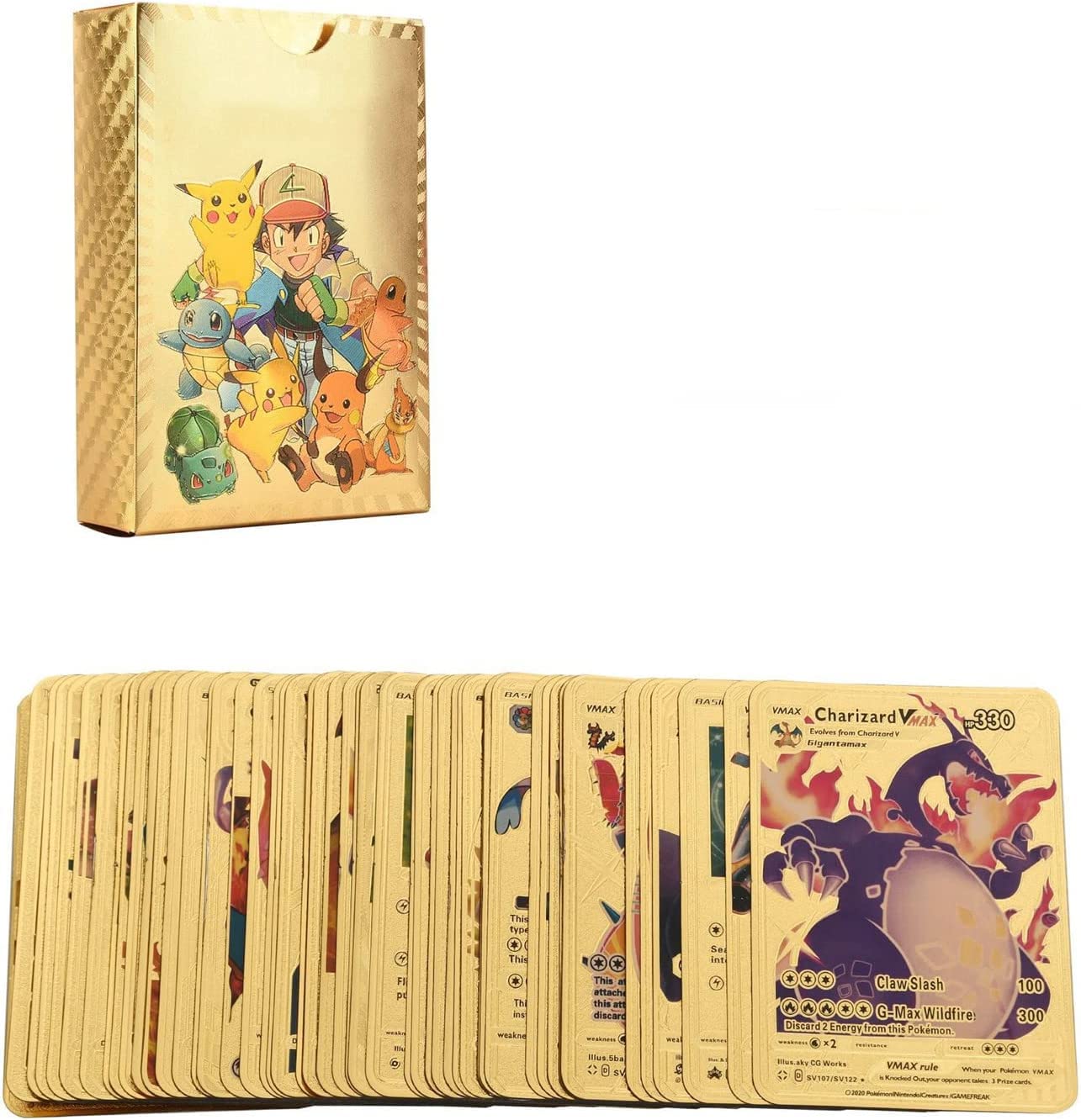 Buy 55 PCS Gold Foil Card Assorted Cards (GX Rare Cards V Series Cards ...