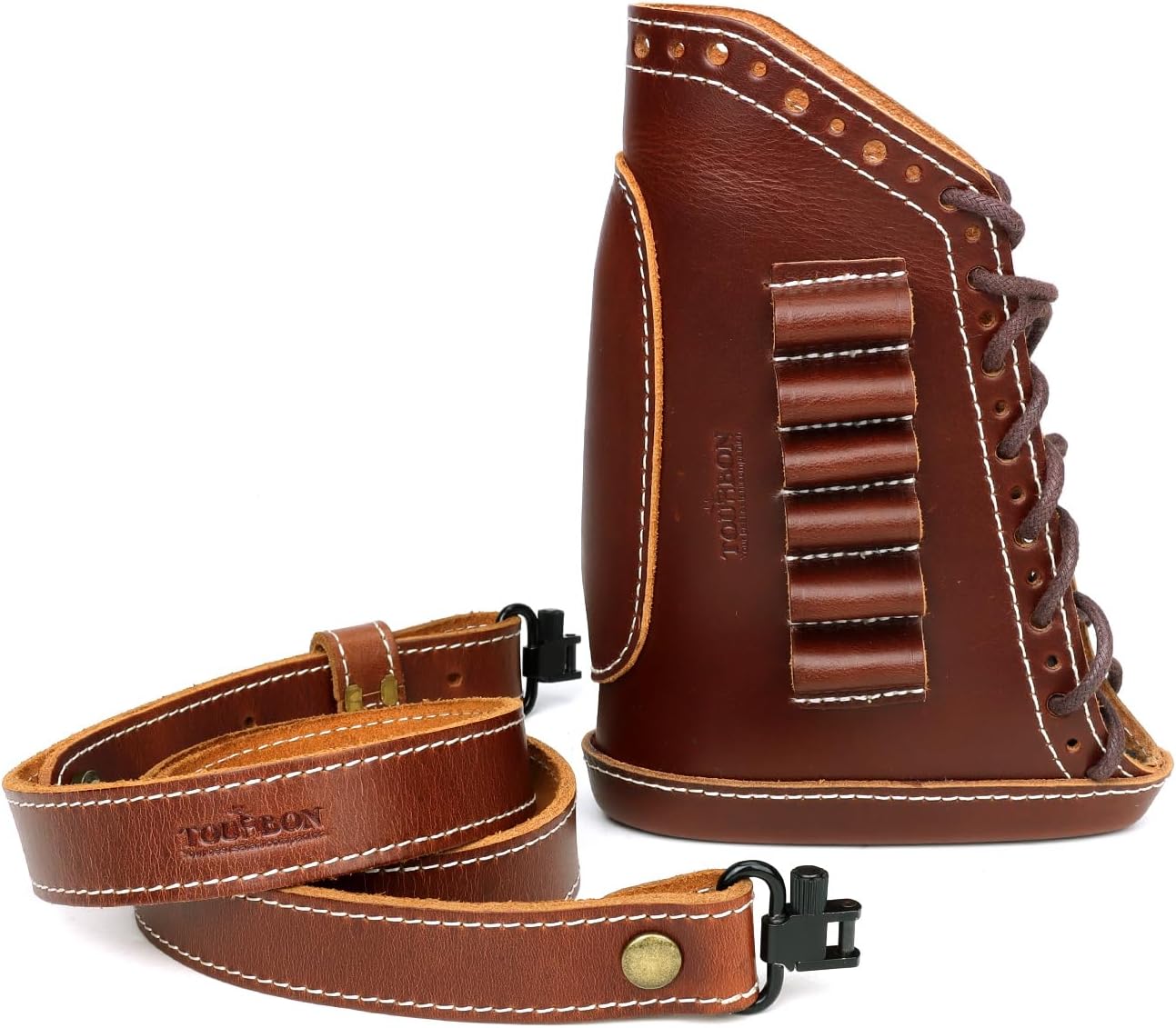 Amazon.com : TOURBON Leather Recoil Pad Cheek Riser Ammo Holder Gun ...